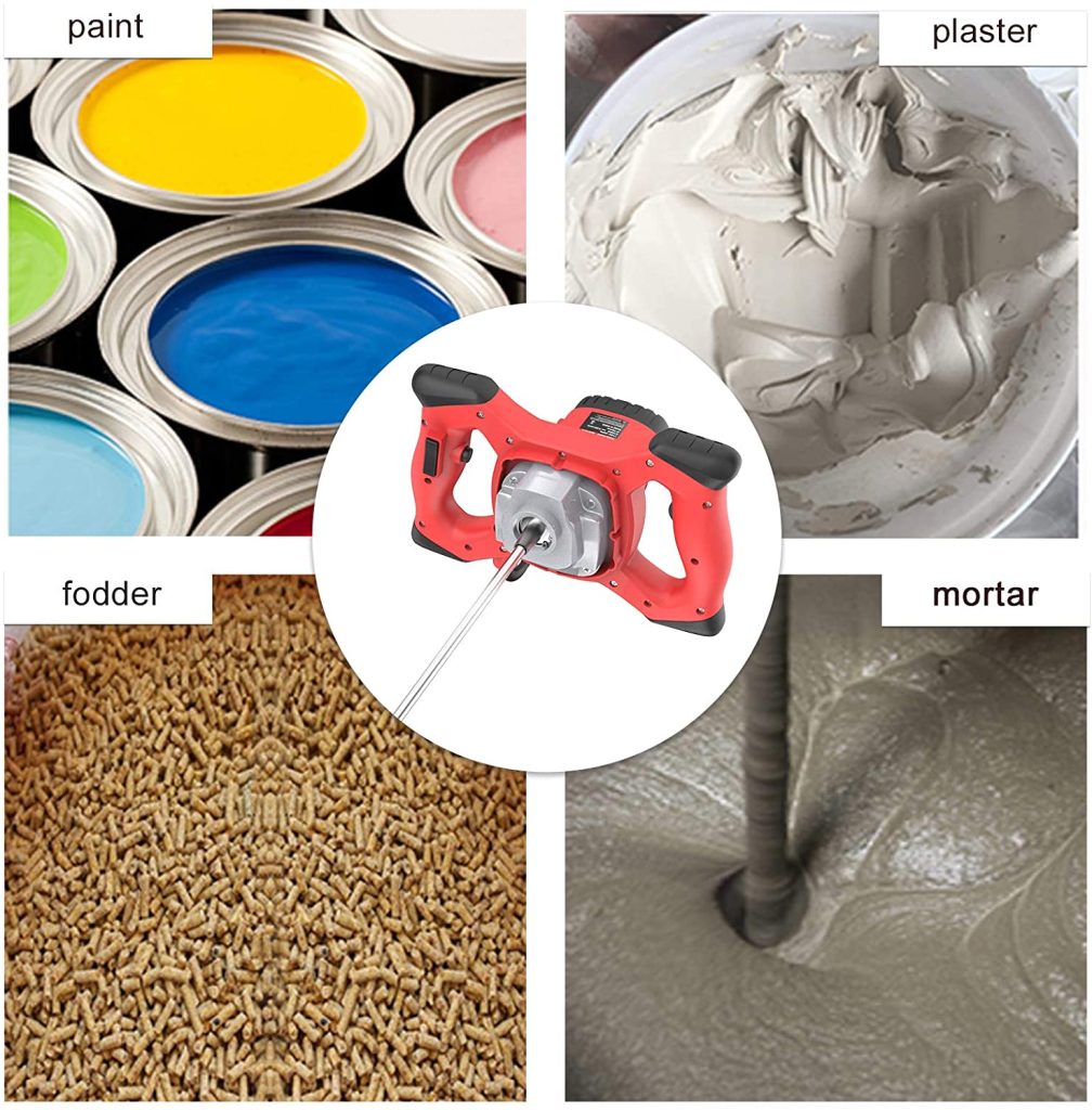 1200W Handheld Portable Concrete Mixer for Cement Grout Mortar Plaster ...